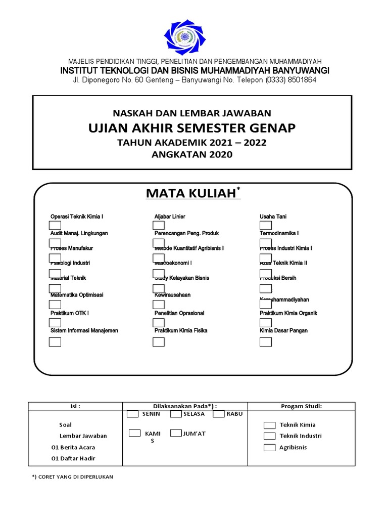 Amplop Ujian Uas 2021 | PDF