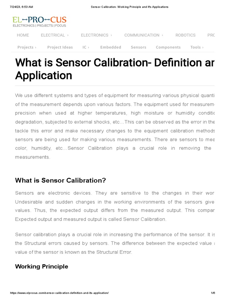 Sensor Calibration: Principles & Applications | PDF | Sensor | Calibration