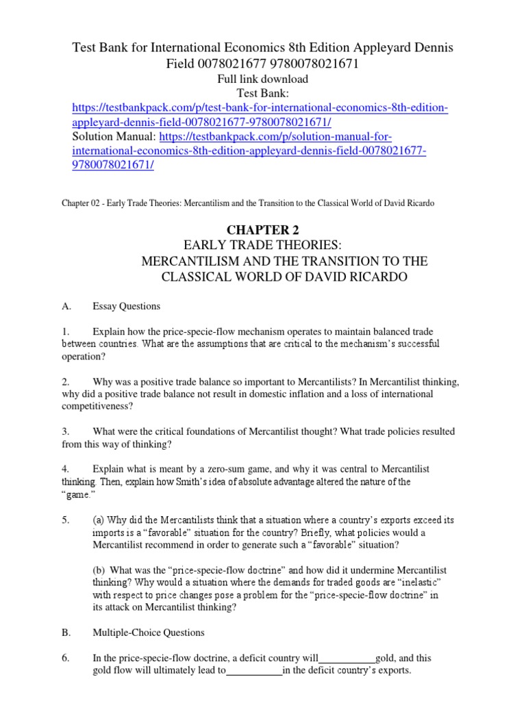 Price-Specie-Flow Mechanism Explained | PDF | Mercantilism | Elasticity ...