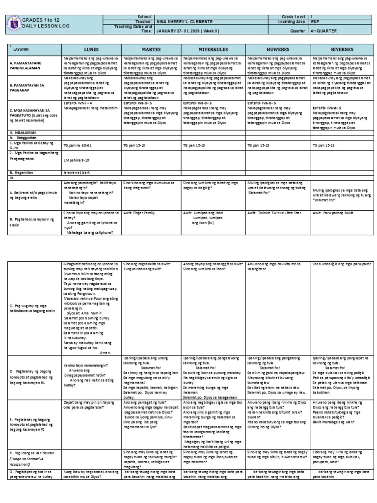 DLL Grade 1 | PDF