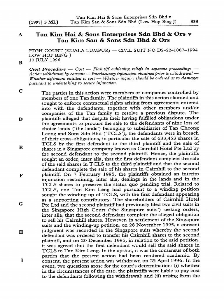 TAN KIM HAI & SONS ENTERPRISES SDN BHD & ORS V TAN KIM SAN & SONS SDN ...