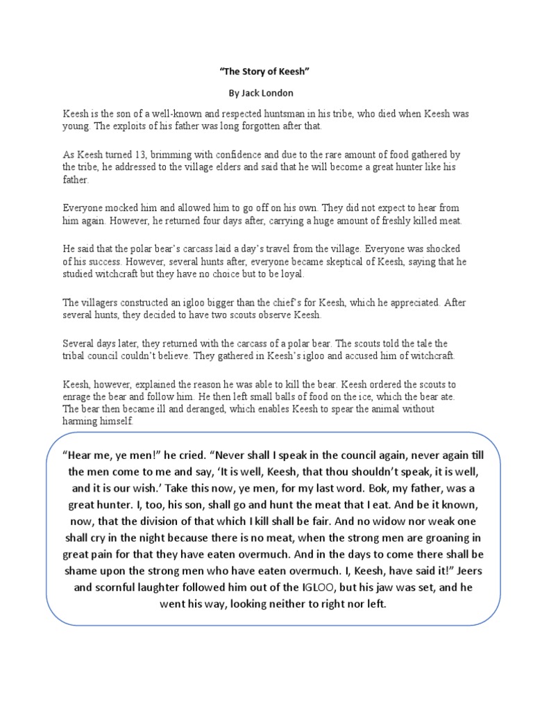 The Story of Keesh | PDF | Hunting
