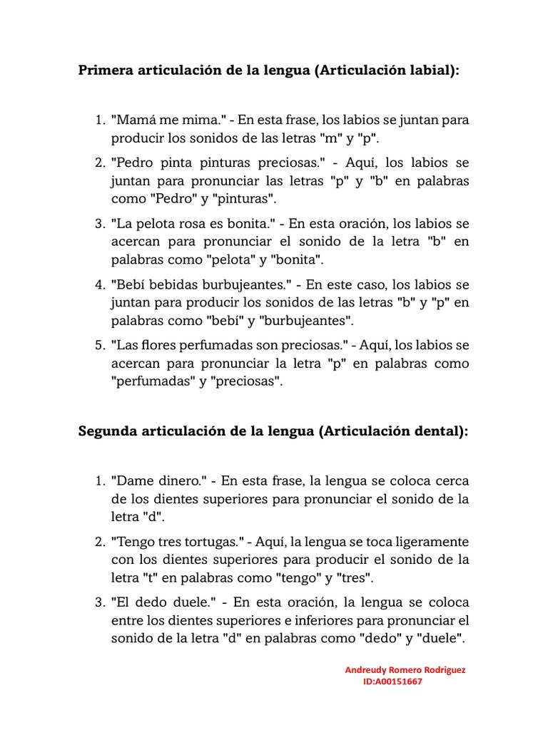 Primera Articulación de La Lengua | PDF | Lingüística | Habla