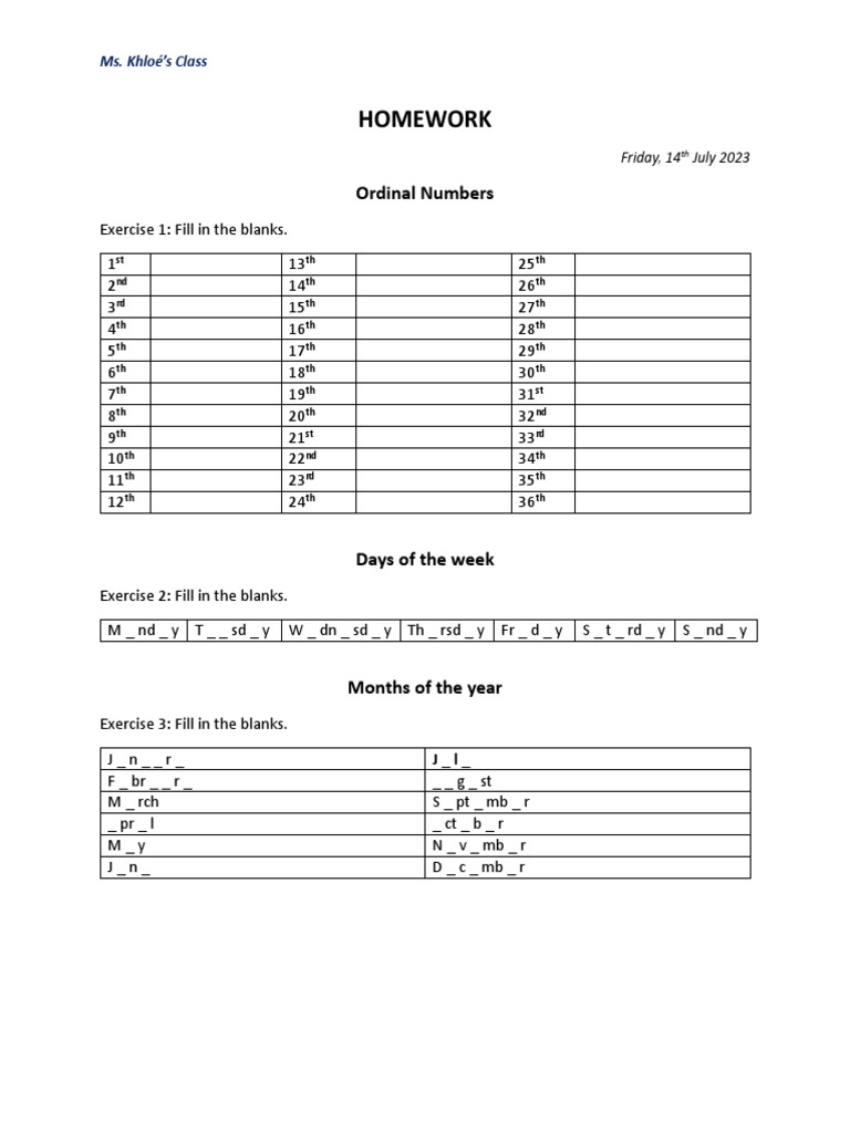 HOMEWORK 14.7 Dates | PDF