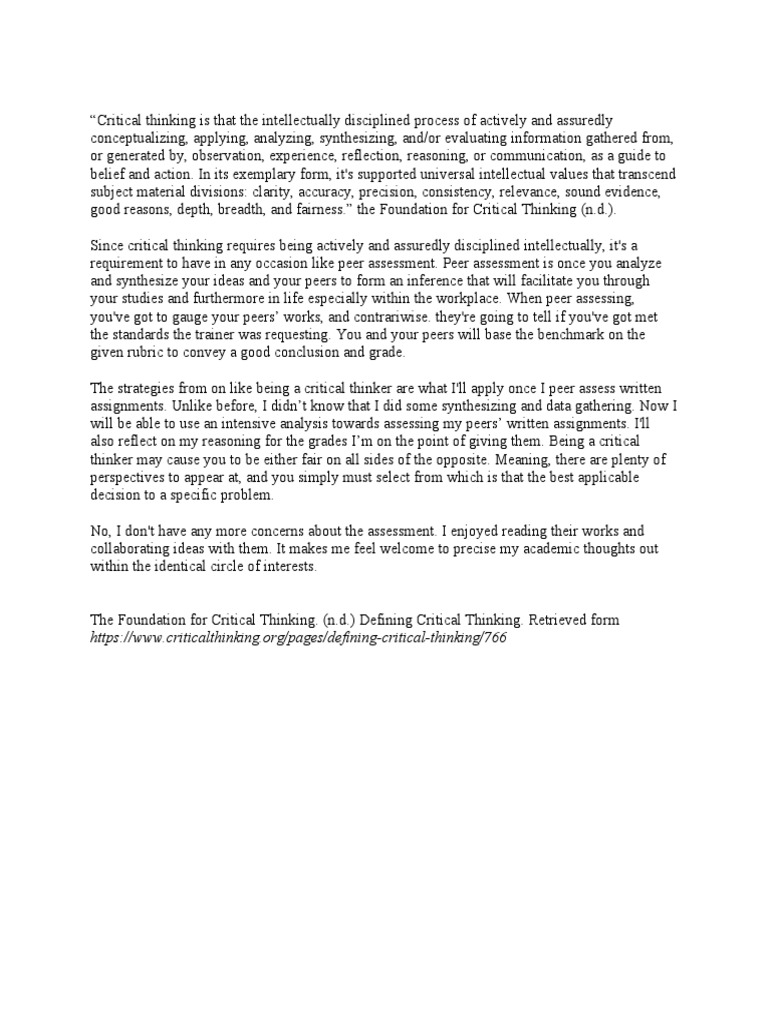 Learning Journal Unit 4 Reflection Topic and APA Exercise | PDF | Critical Thinking | Thought