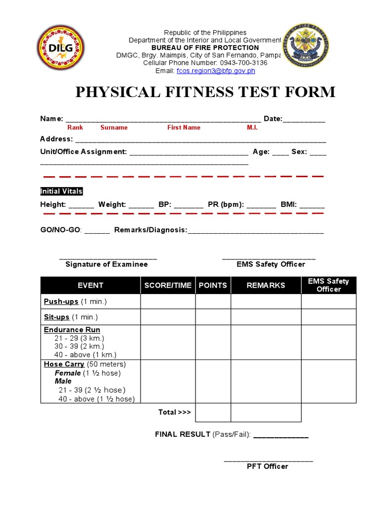 PFT Form 1 | PDF | Clinical Medicine | Diseases And Disorders