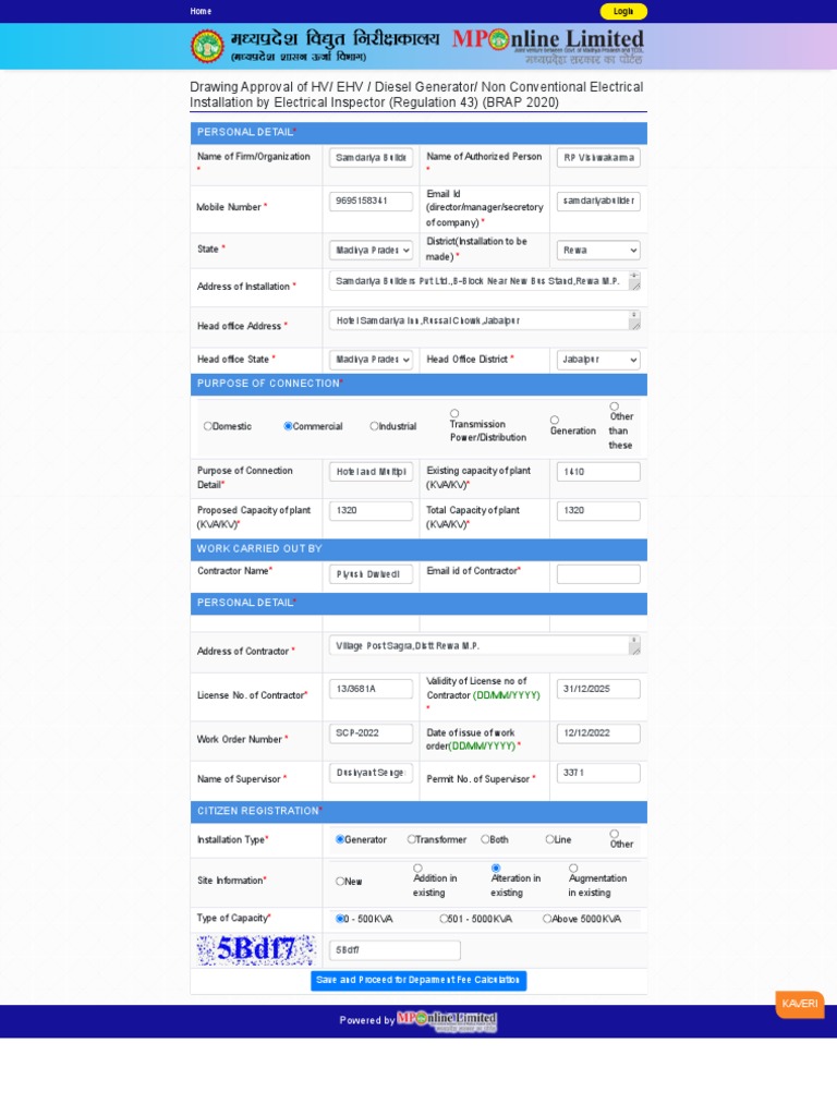 Electrical Installation(HV_EHV) Application Form | PDF