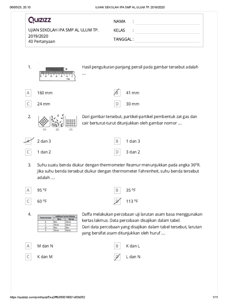 Ujian Sekolah Ipa SMP | PDF