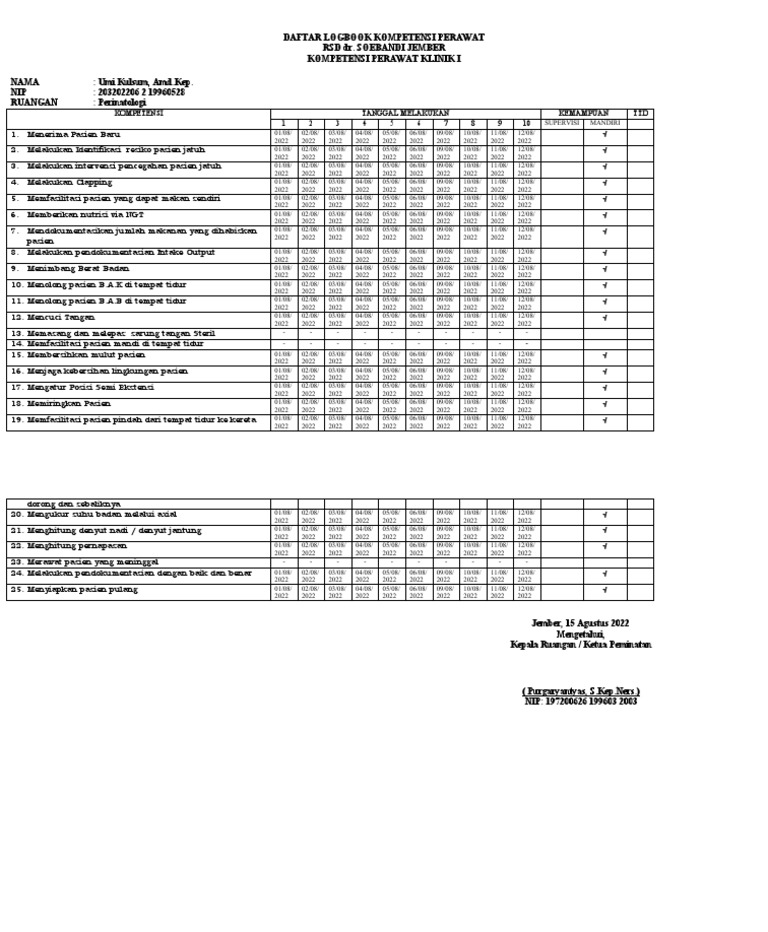 Logbook Umi Kulsum | PDF