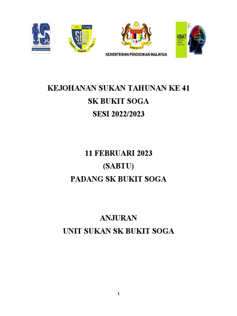 KERTAS KERJA SUKAN 2023 Ke 41 SIAP Zaimah | PDF