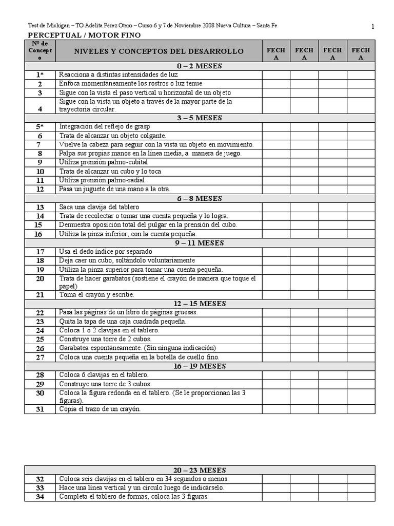 Test de Michigan Planillas | PDF