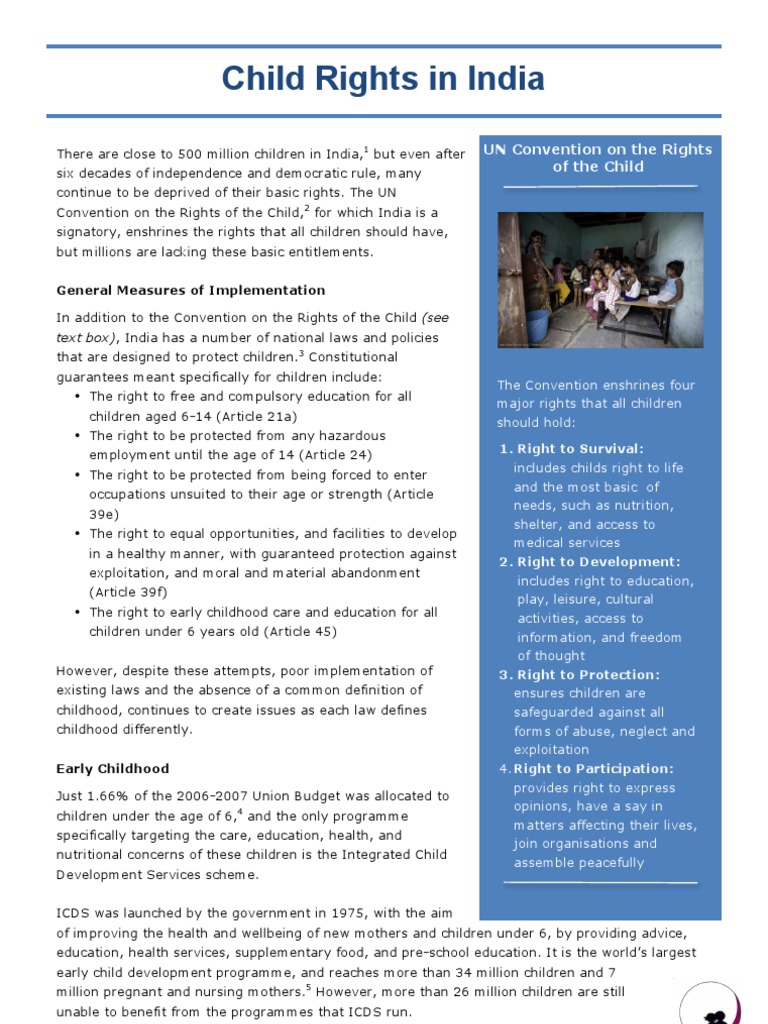 Child Rights in India: 500 Million Children Lack Basic Entitlements ...