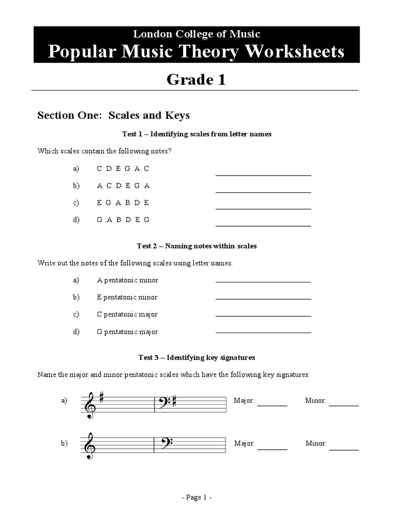 Pop Theory Worksheet Grade1 | PDF