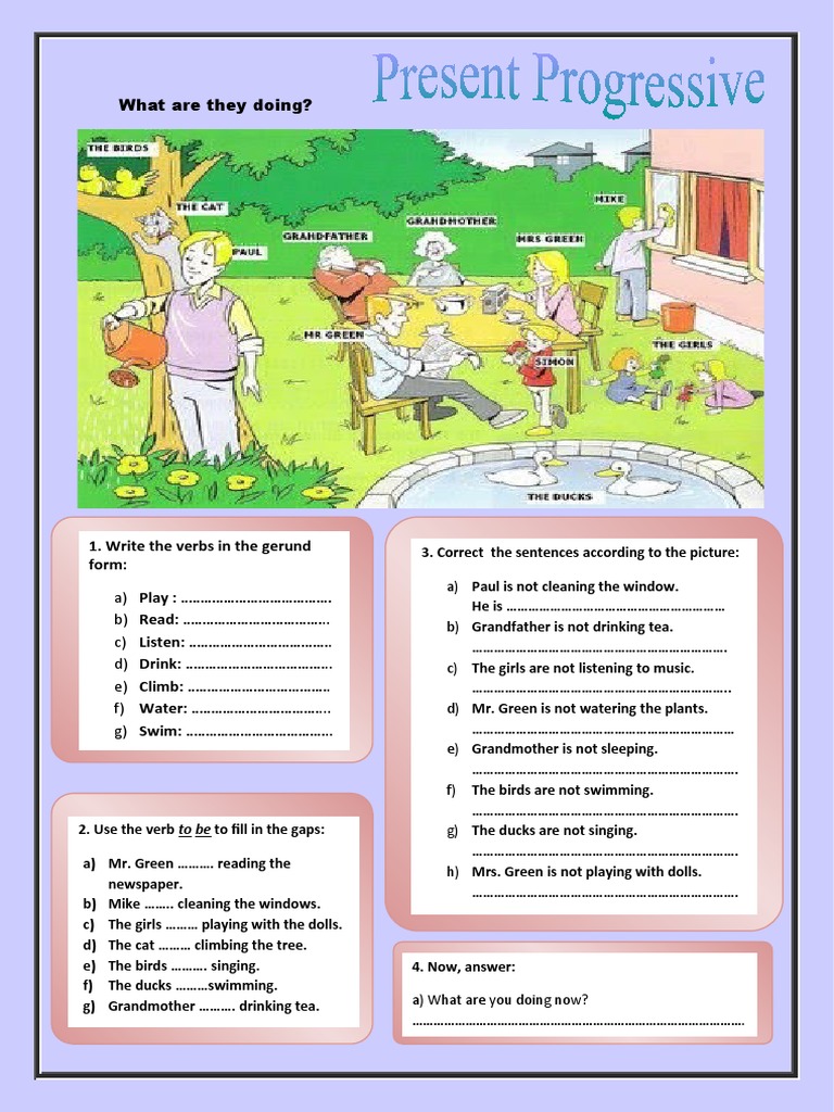 Present Progressive Task 1 | PDF