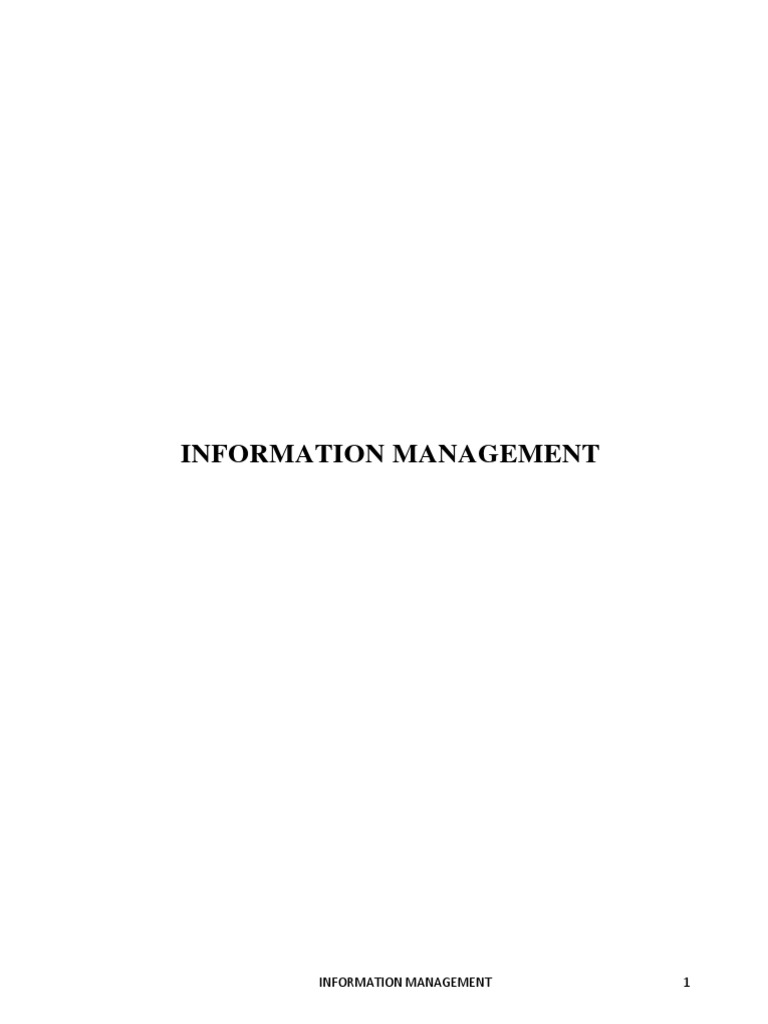 UNIT - 1 - Information Management | PDF