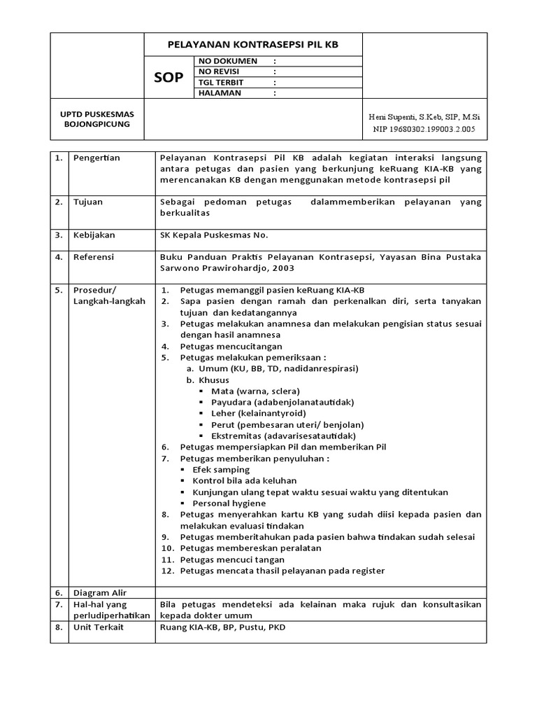 Sop KB Pil | PDF