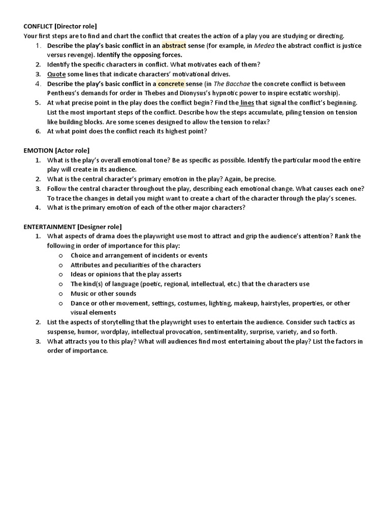 Three Fundamental Concepts of Theatre | PDF