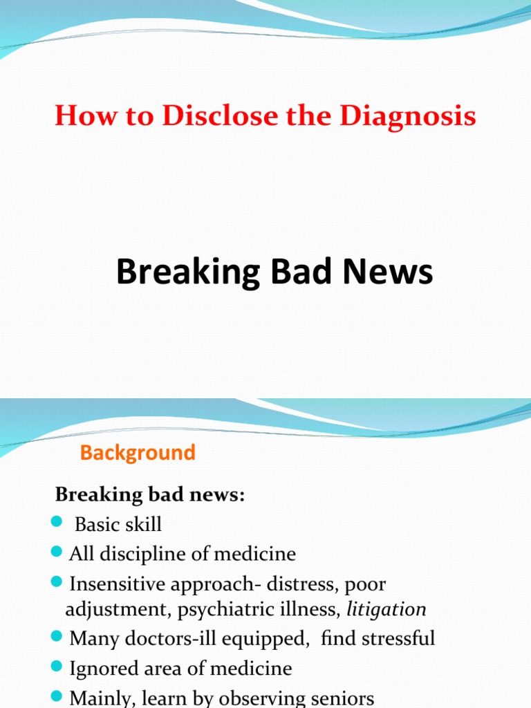 How To Disclose The Diagnosis | PDF | Terminal Illness | Psychological ...