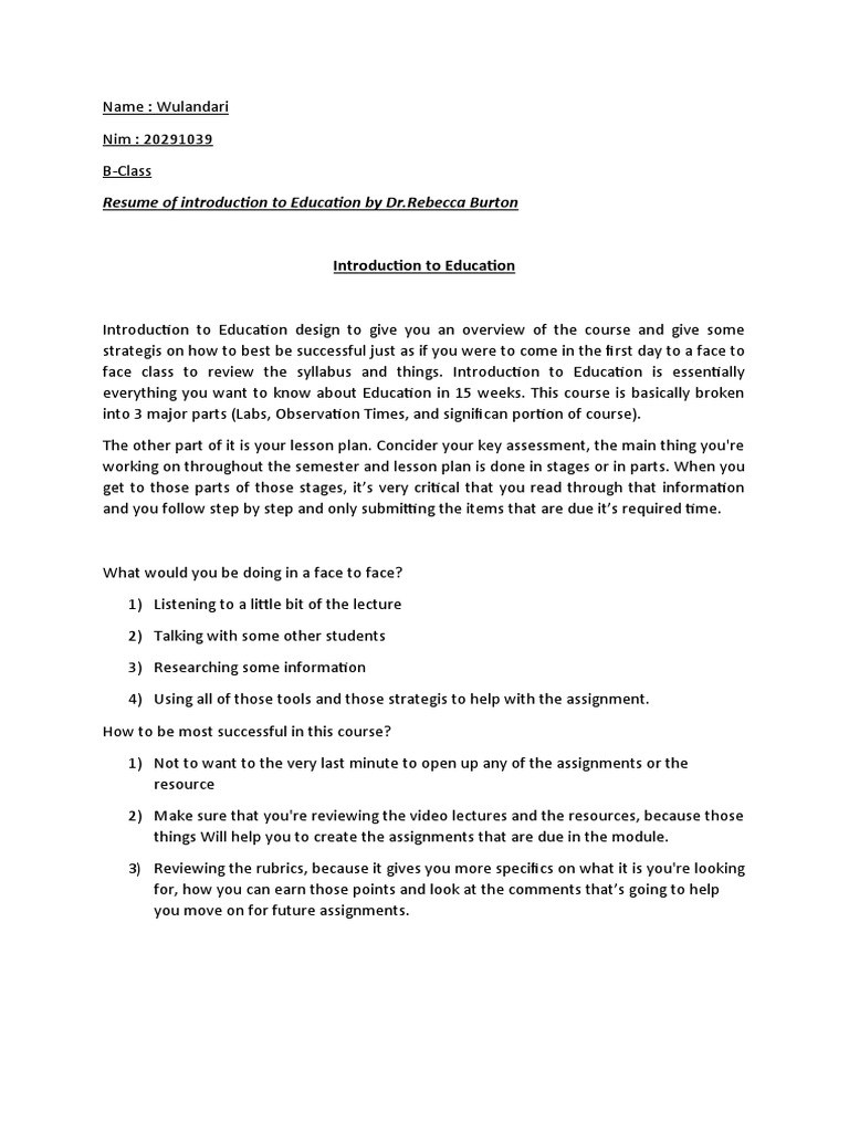 Introduction To Education | PDF