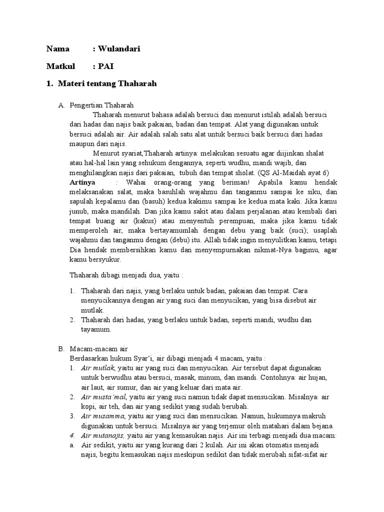 Thaharah, wudhu&tayamum, Mandi junub | PDF