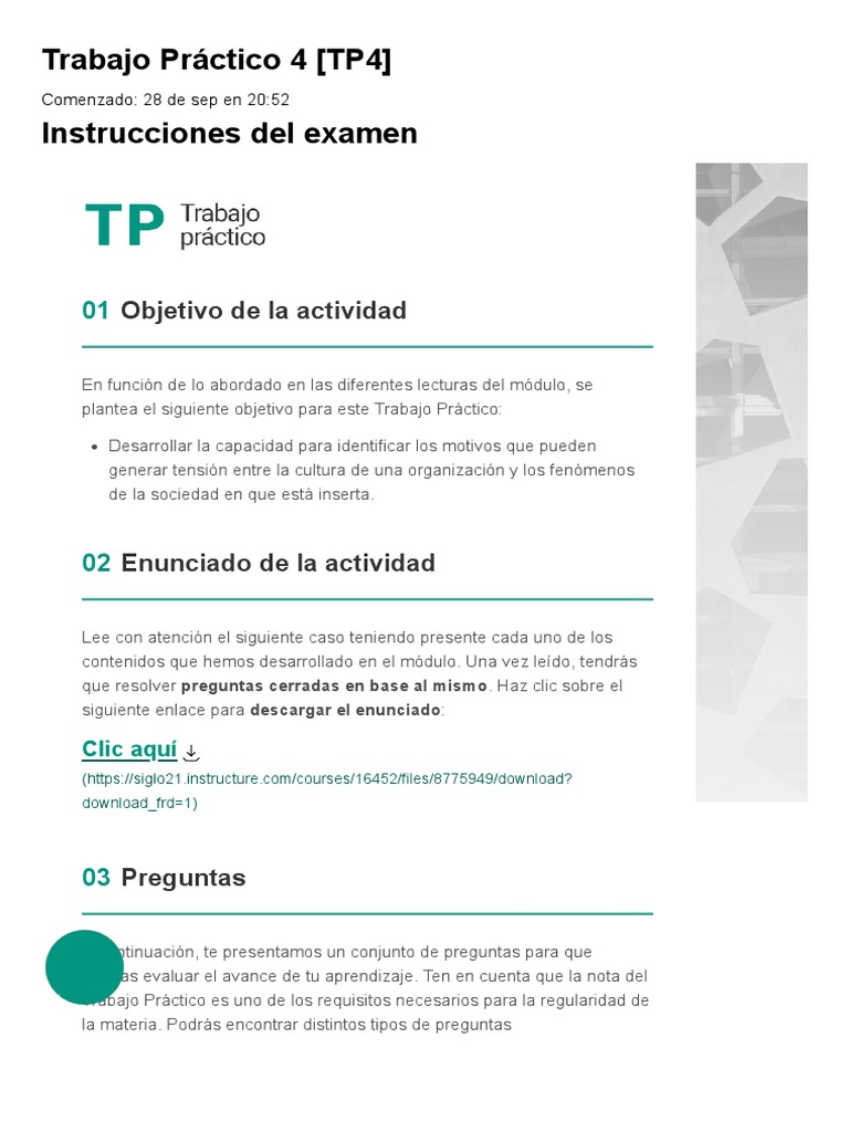 Examen - Trabajo Práctico (TP4) 83,33% SS | PDF | Negocios | Relaciones personales, crianza y ...