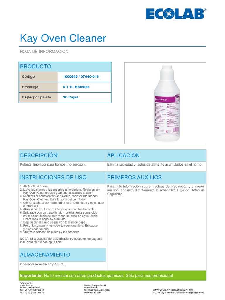 IS ES Kay Oven Cleaner 1000646 | PDF