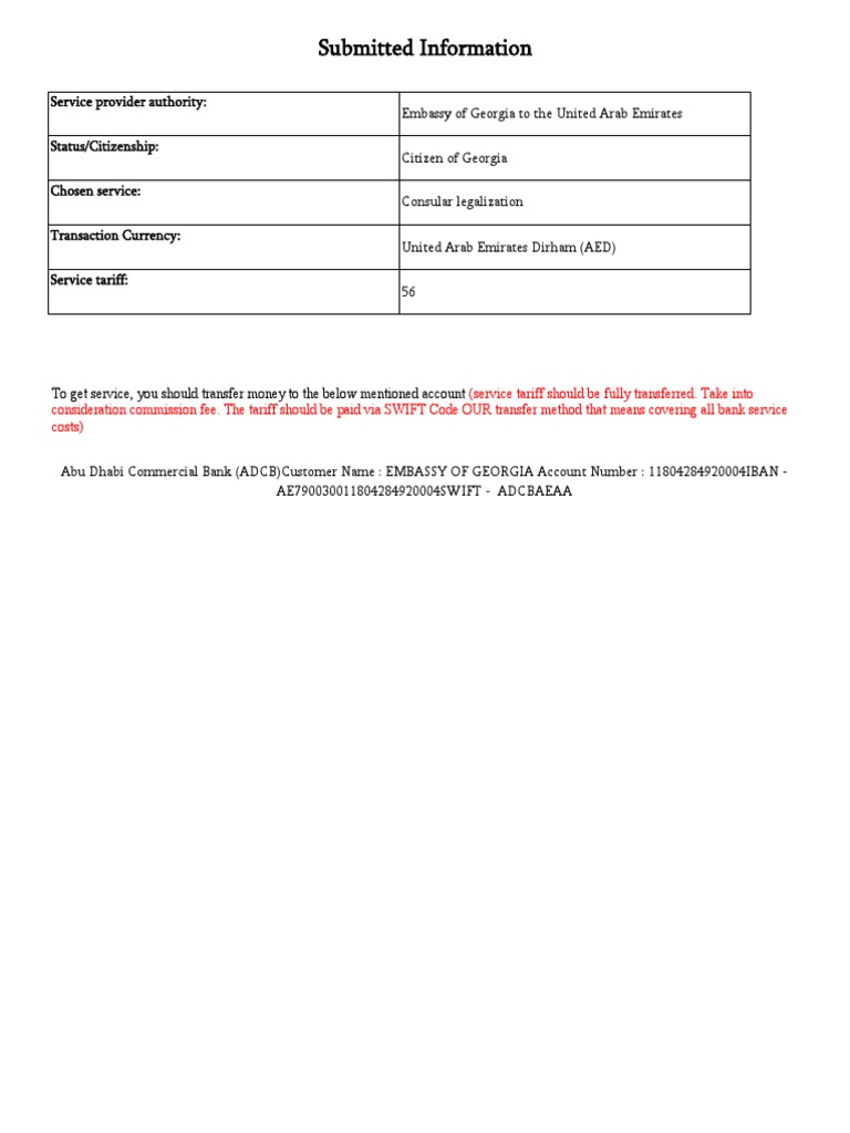 Information About The Service Tariff | PDF
