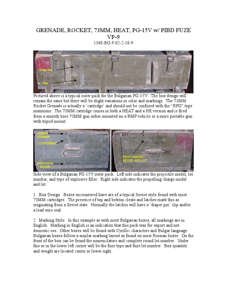 Us Grenade Rocket 73mm Heat | PDF | Cartridge (Firearms) | Gun