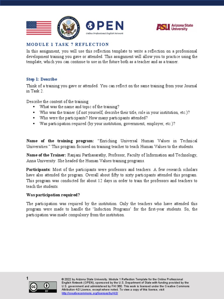 Module 1 Task 7 - Reflection-Elisha | PDF | Teachers | Cognition