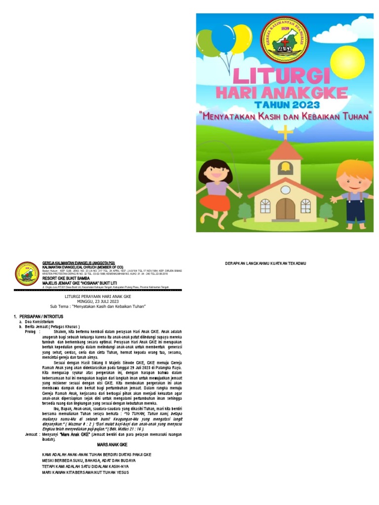 Liturgi Hari Anak Gke | PDF