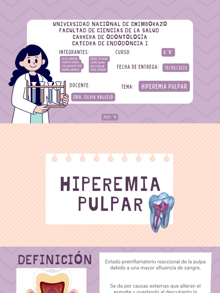 Hiperemia Pulpar: Definición y Tratamiento | PDF