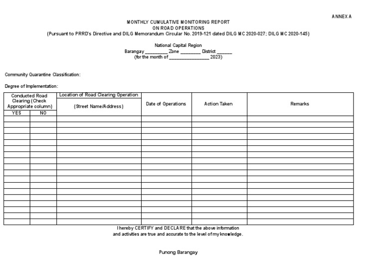 BaRCO Form Annex A | PDF