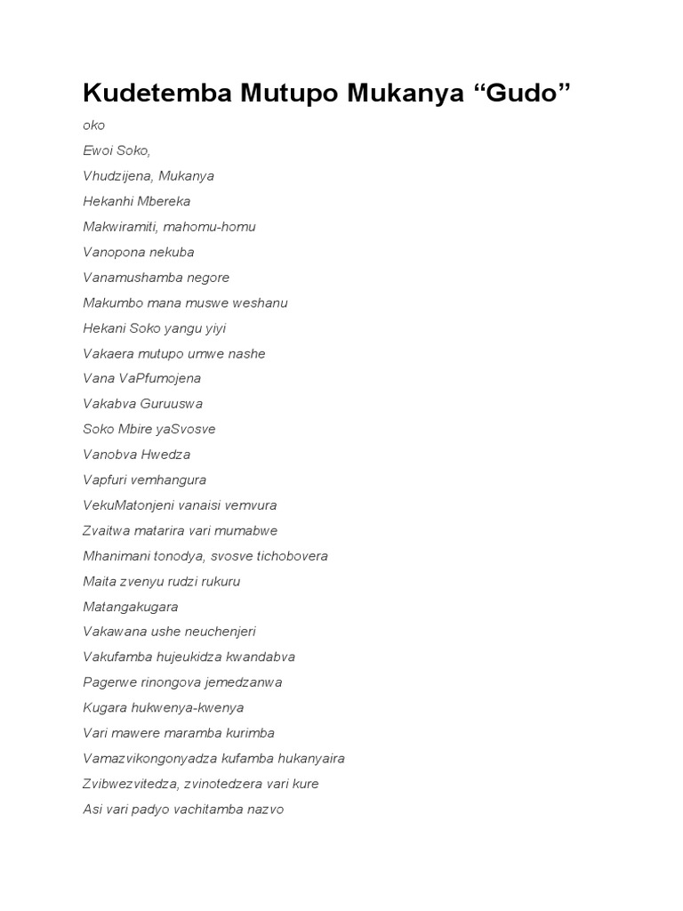 Kudetemba Mutupo Mukanya | PDF