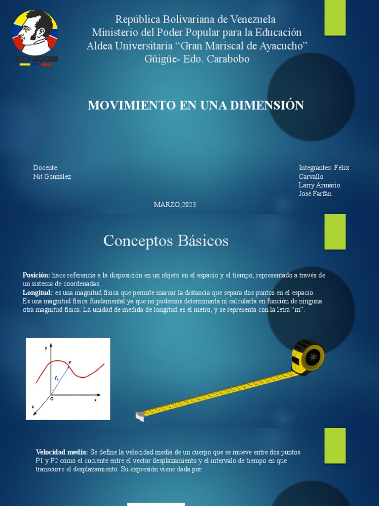 Movimiento en Una Dimensión | PDF | Velocidad | Aceleración