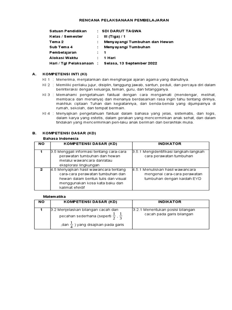 RPP Tema 2 St. 3 Pb. 1 | PDF