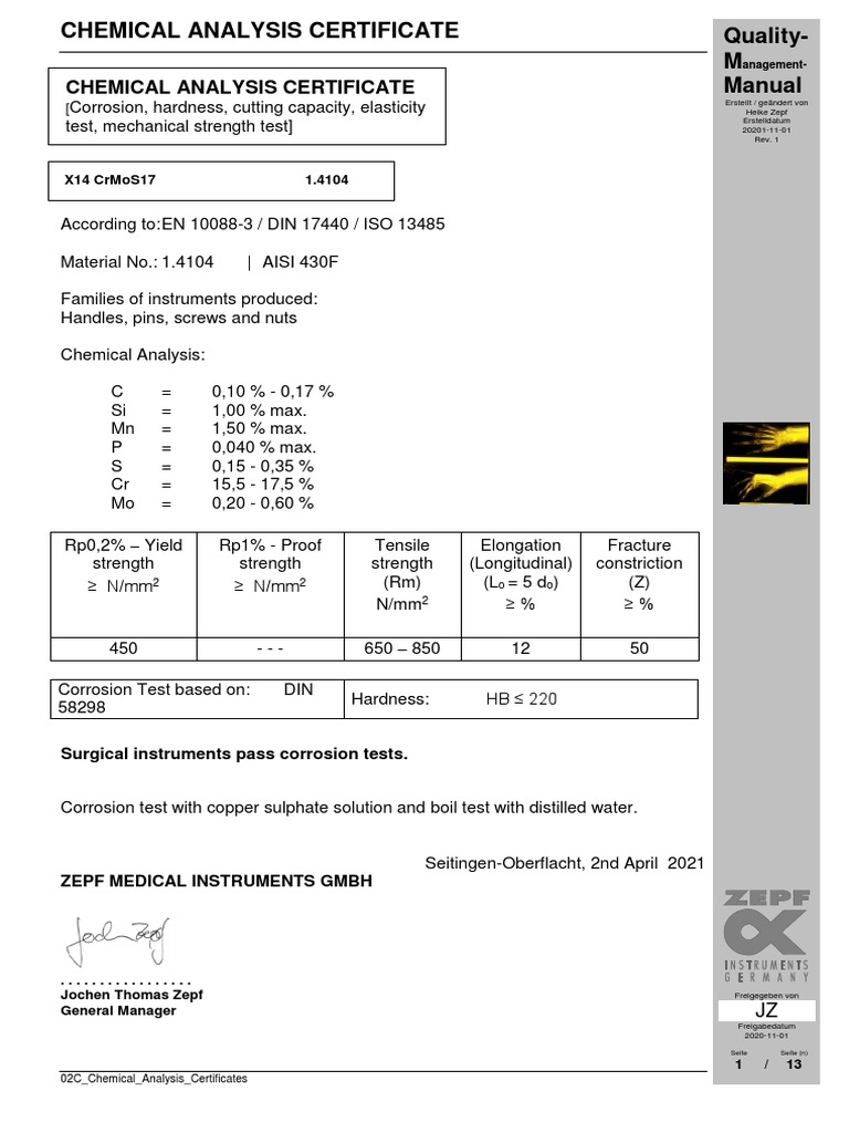 test report instrument zepf | PDF