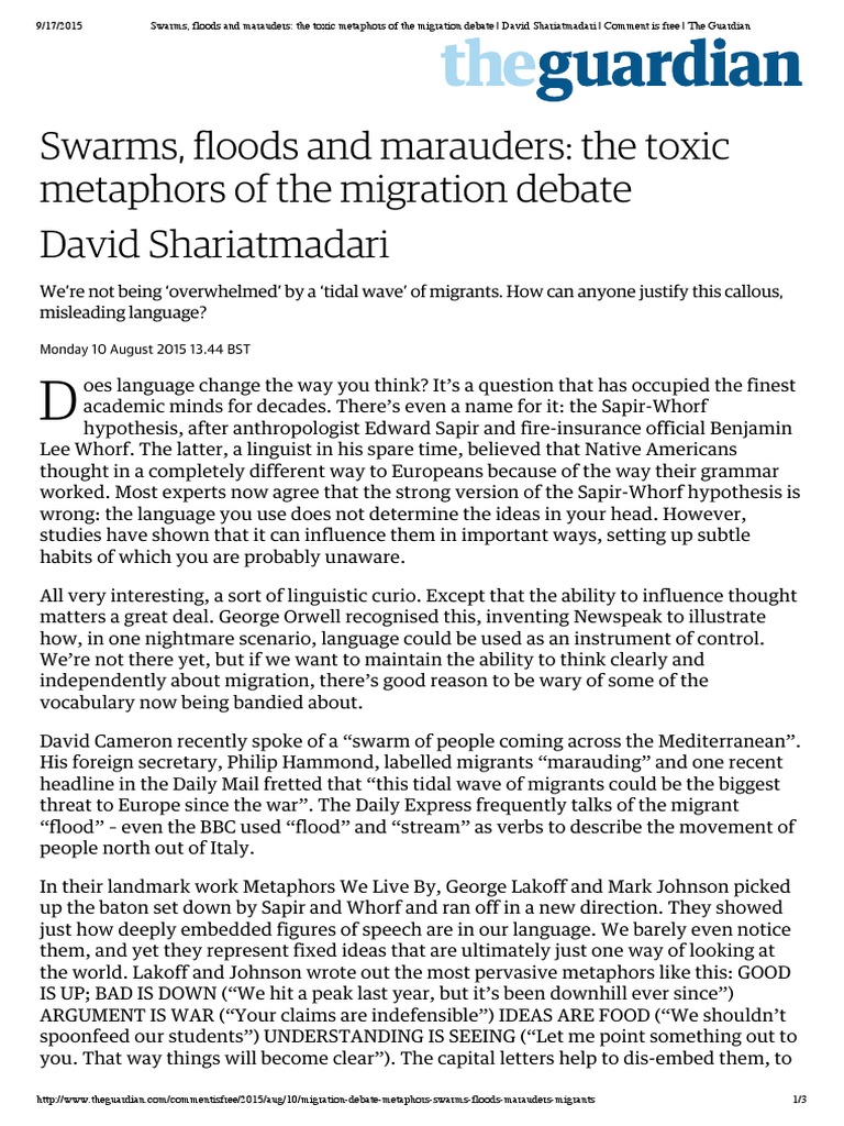 Lesson 2 - Metaphors of Migration | PDF | Social Science | Young Adult