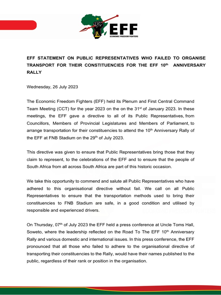 EFF Public Representatives Transport Failures | PDF