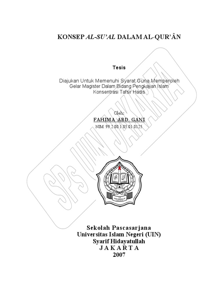 Fahima Abd. Gani - Konsep Al-Su'al Dalam Al-Qur'an | PDF