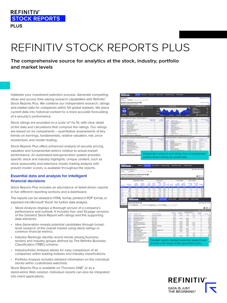 Stock Reports Fact Sheet | PDF | Stocks | Valuation (Finance)