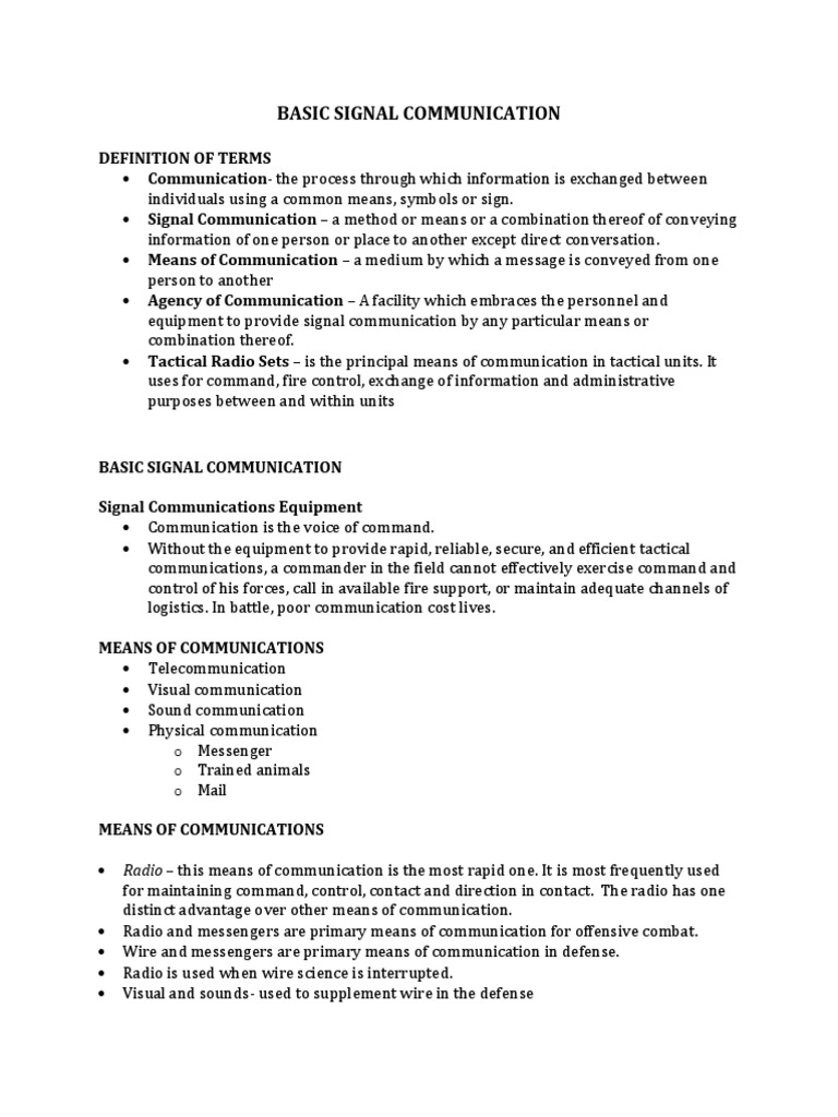 Basic Signal Communication | PDF | Communication | Information