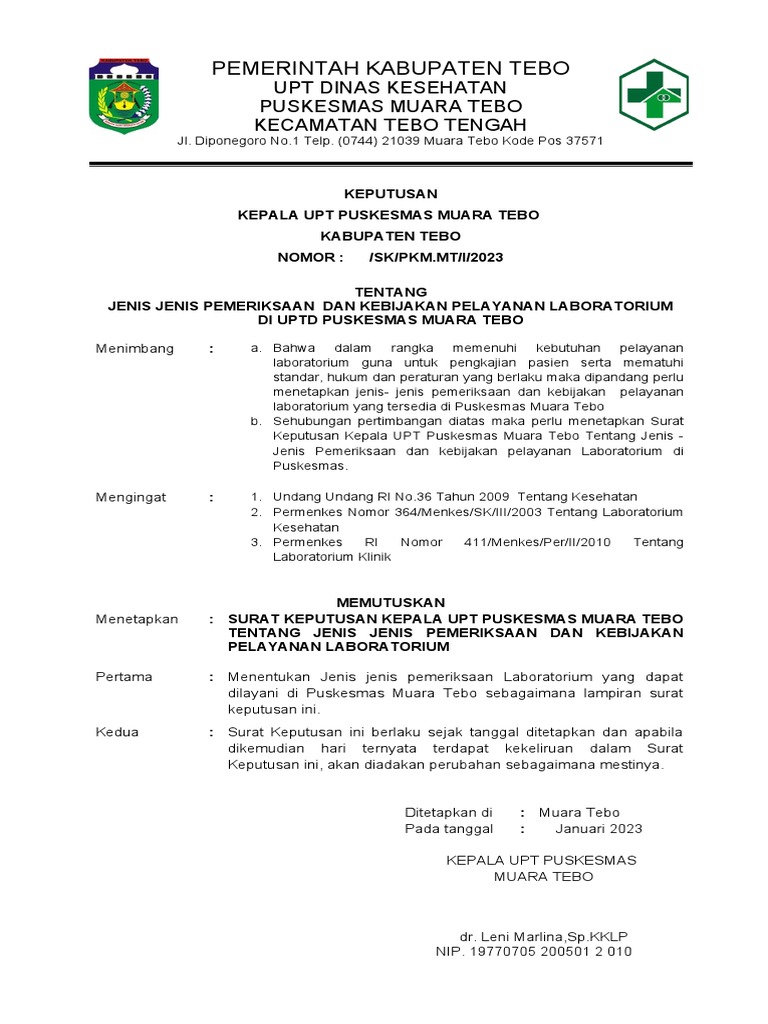 1 SK JENIS - JENIS PEMERIKSAAN LABORATORIUM | PDF