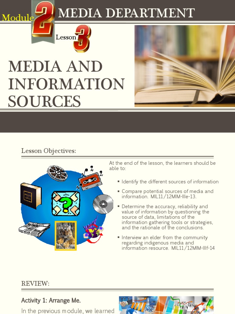 MIL Module 2.3 Media and Information Source | PDF | Information | Academic Journal