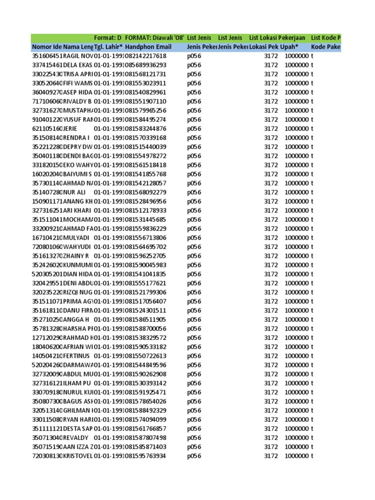 Template Pendaftaran Bpu TK Baru | PDF | Private Sector | Stock Market