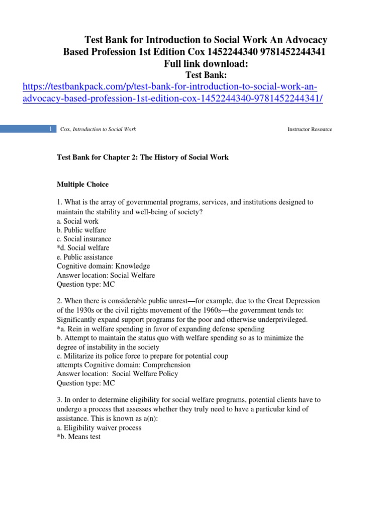 Introduction To Social Work An Advocacy Based Profession 1st Edition ...