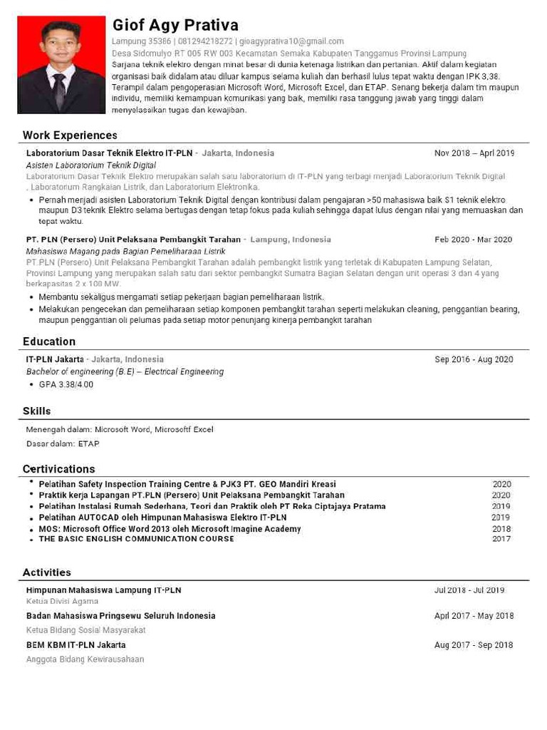 CV Giof Agy Prativa - 11zon | PDF