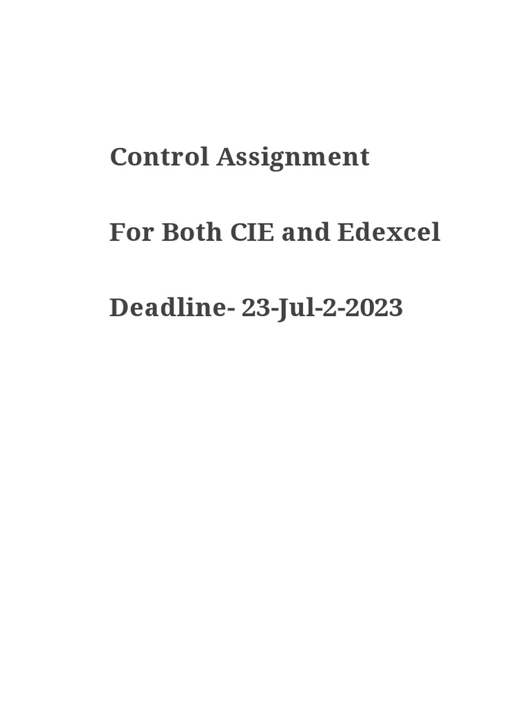 Control 1 Assignment | PDF