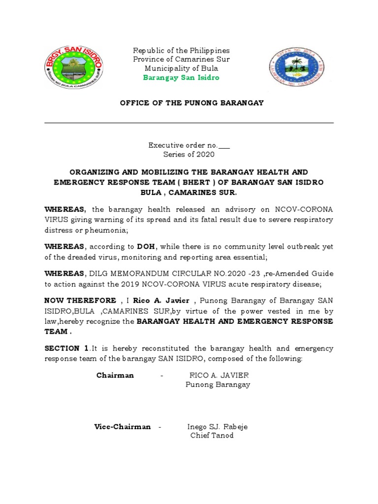 Bhert Ex - Order | PDF | Epidemiology | Health Sciences