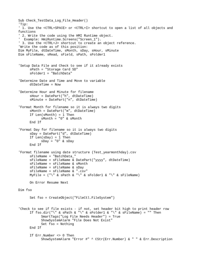 Sub Check Testdata Log File Header Pdf