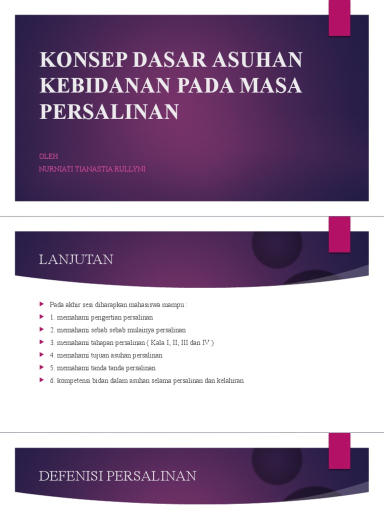 Konsep Dasar Persalinan 3 Agust 2020 | PDF
